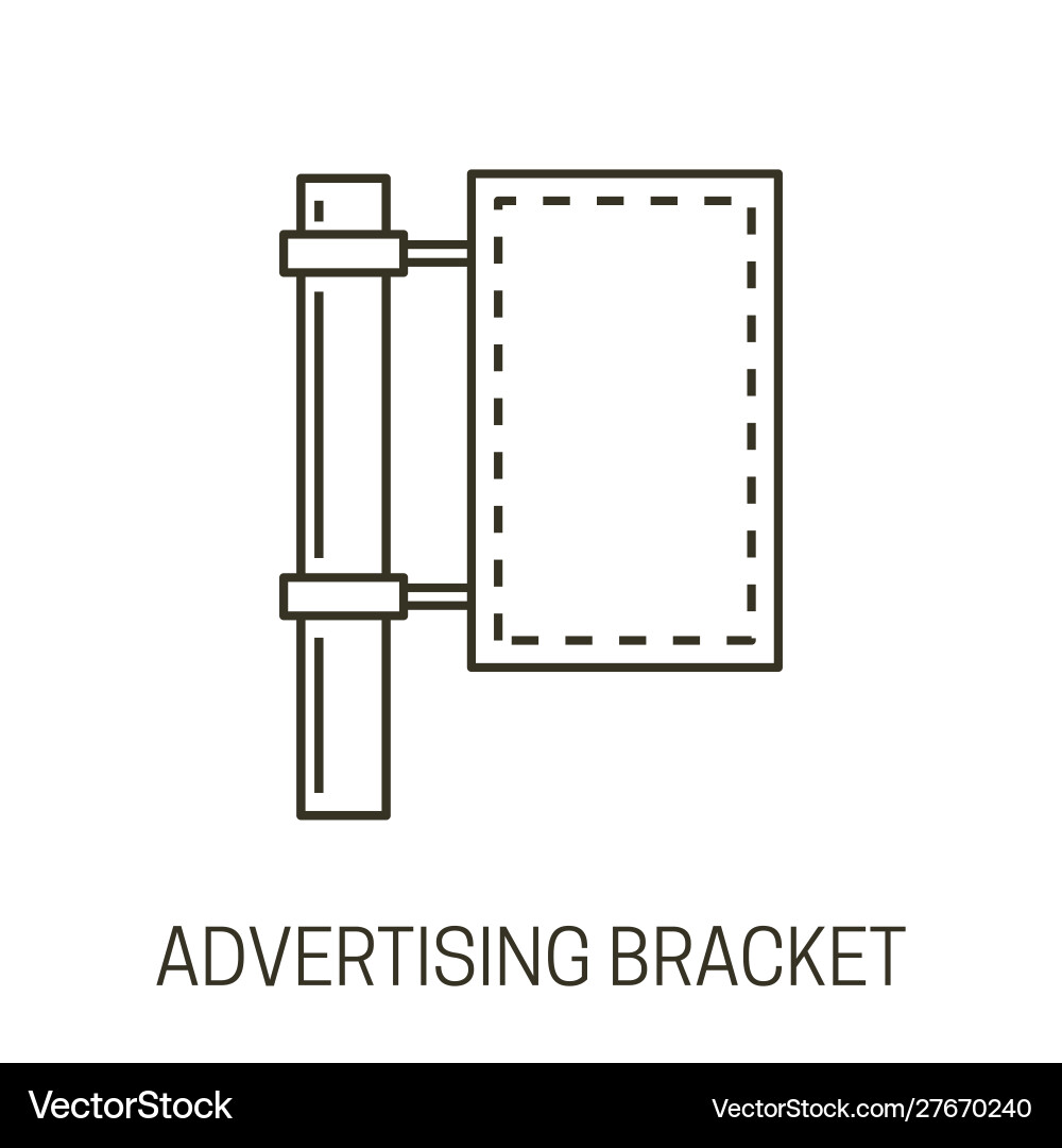 Banner on pillar advertising bracket isolated Vector Image