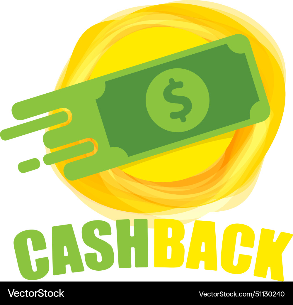 Cash back icon with dollar isolated on Royalty Free Vector