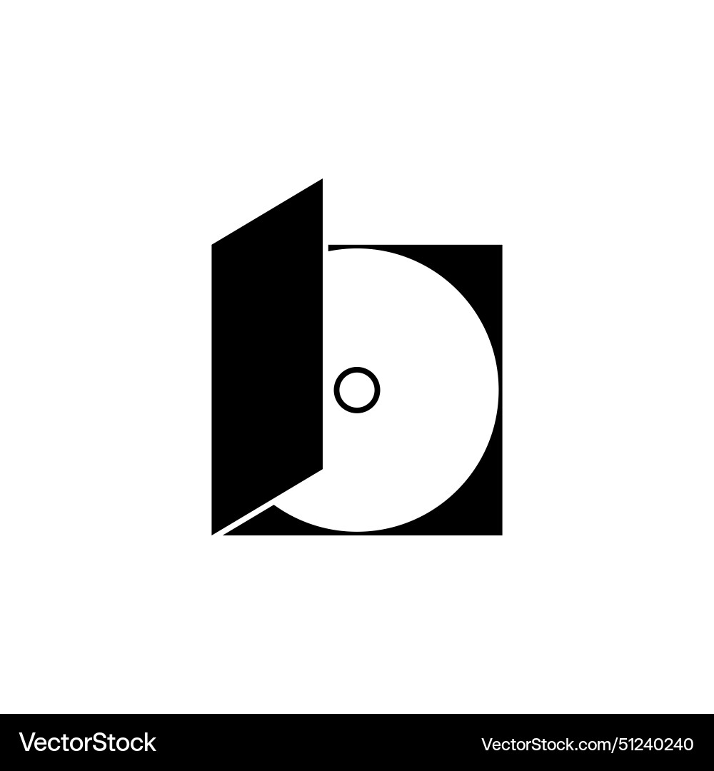 Cd dvd disc in box flat icon Royalty Free Vector Image