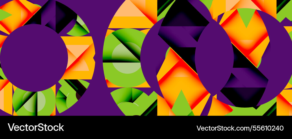 Circles semi circles squares and round triangles Vector Image