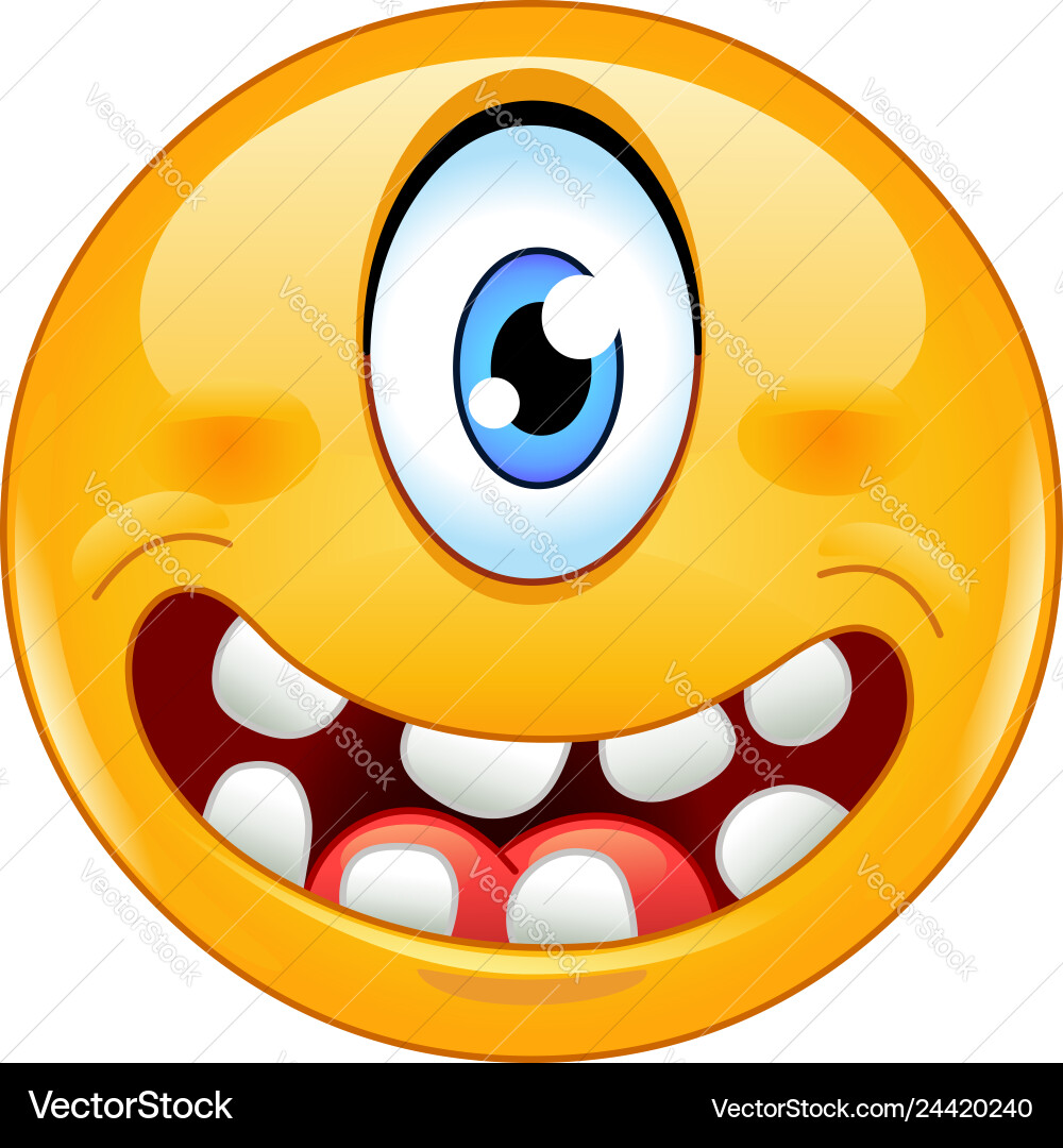 Cyclops emoticon Royalty Free Vector Image - VectorStock