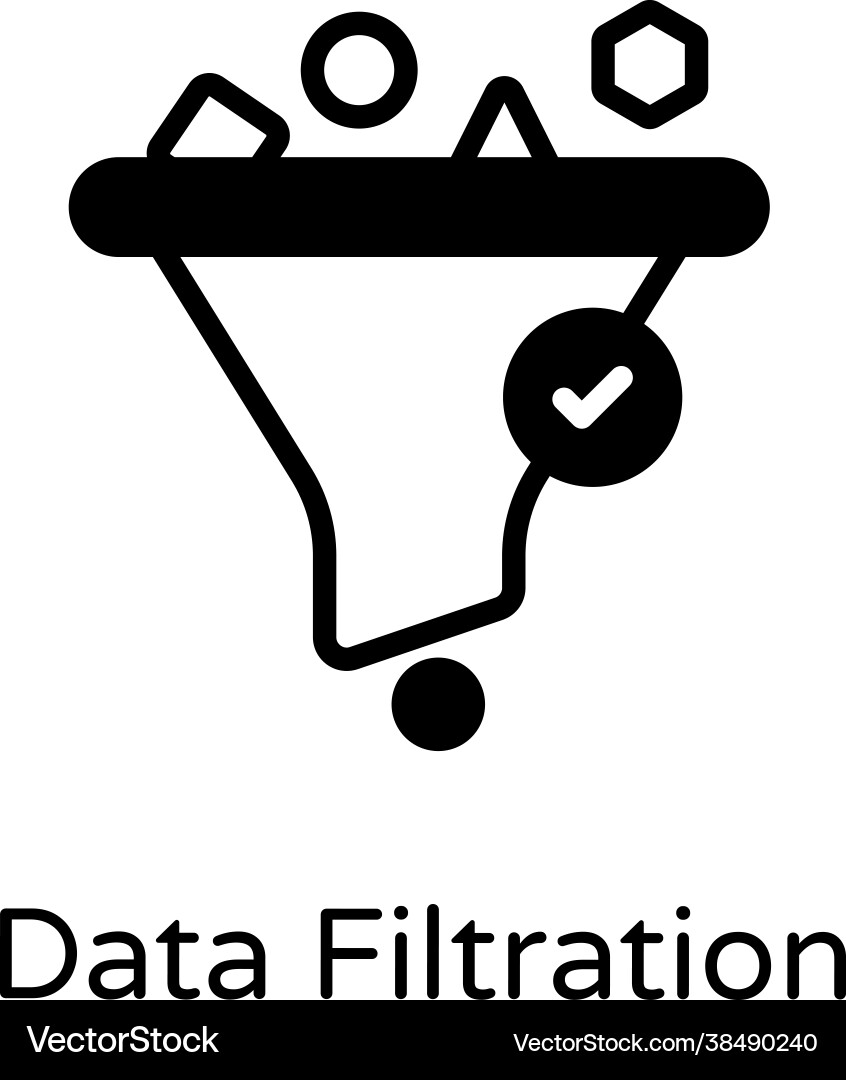 Data filtration Royalty Free Vector Image - VectorStock