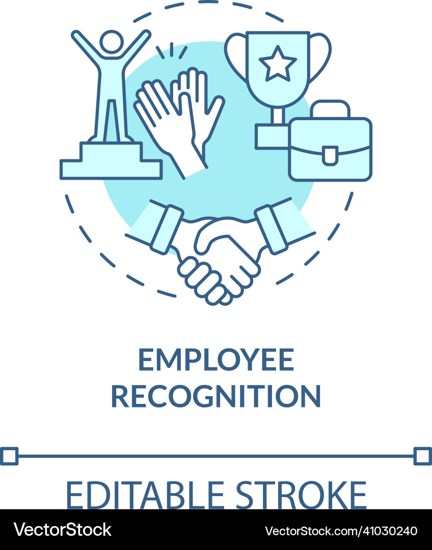 Employee recognition turquoise concept icon Vector Image