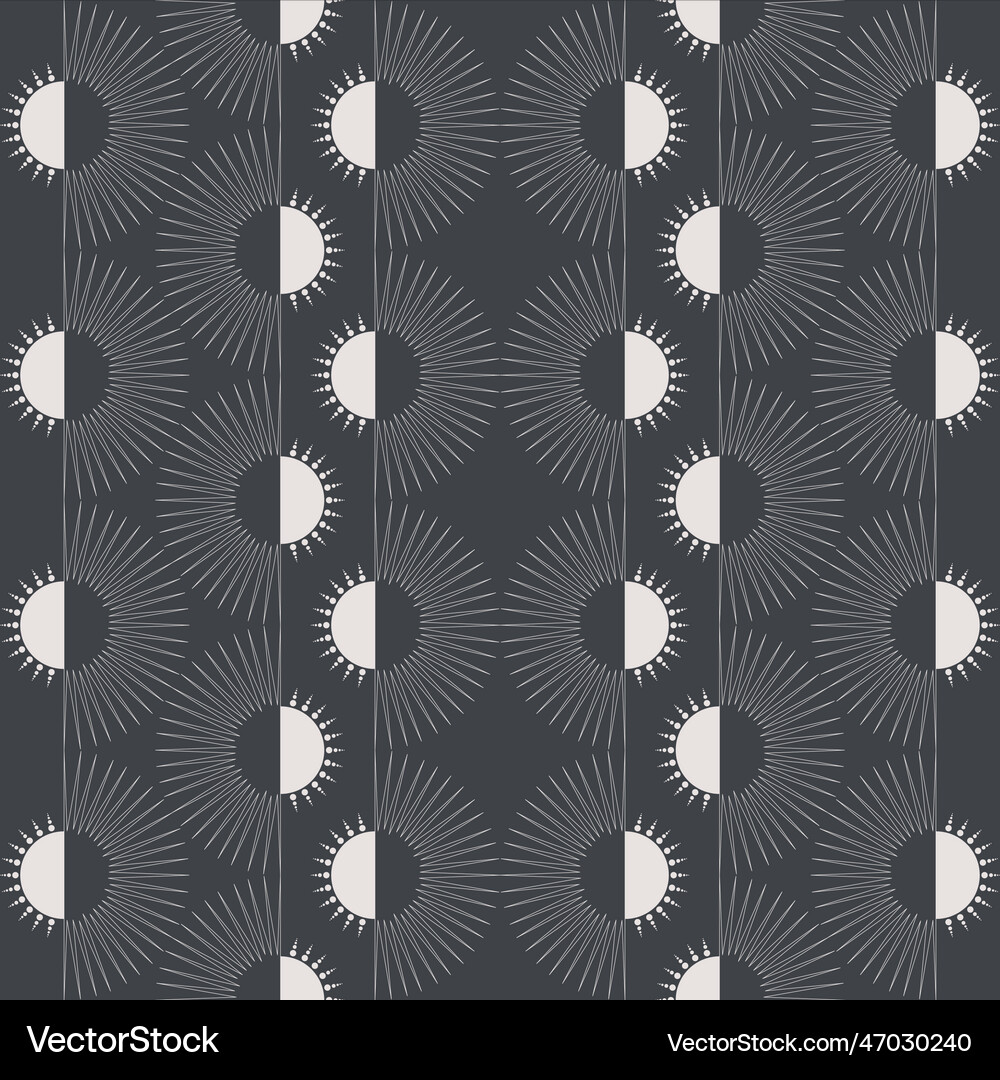 Ethnic Sun & Moon Pattern Royalty Free Vector Image