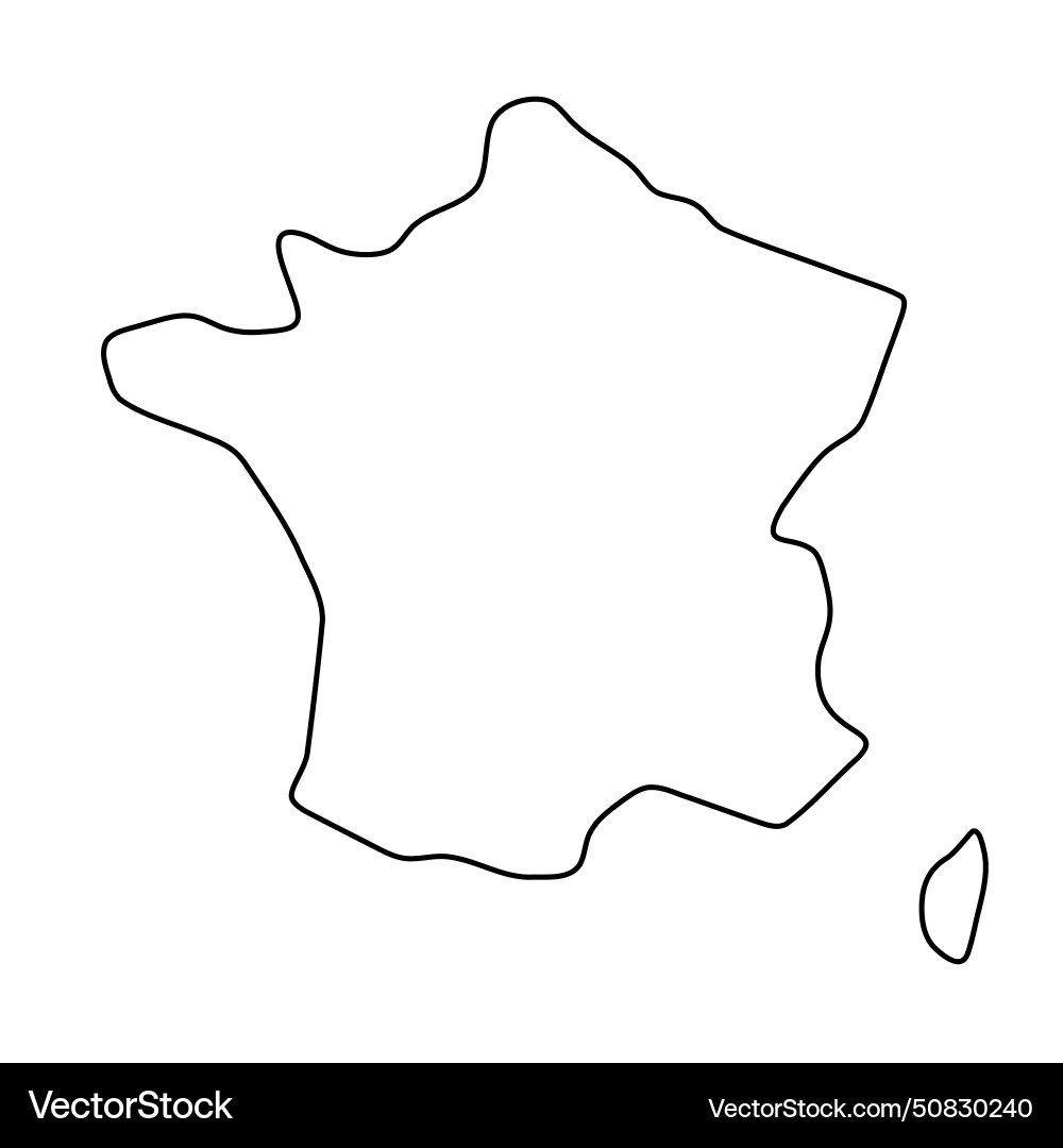 France simplified outline map Royalty Free Vector Image
