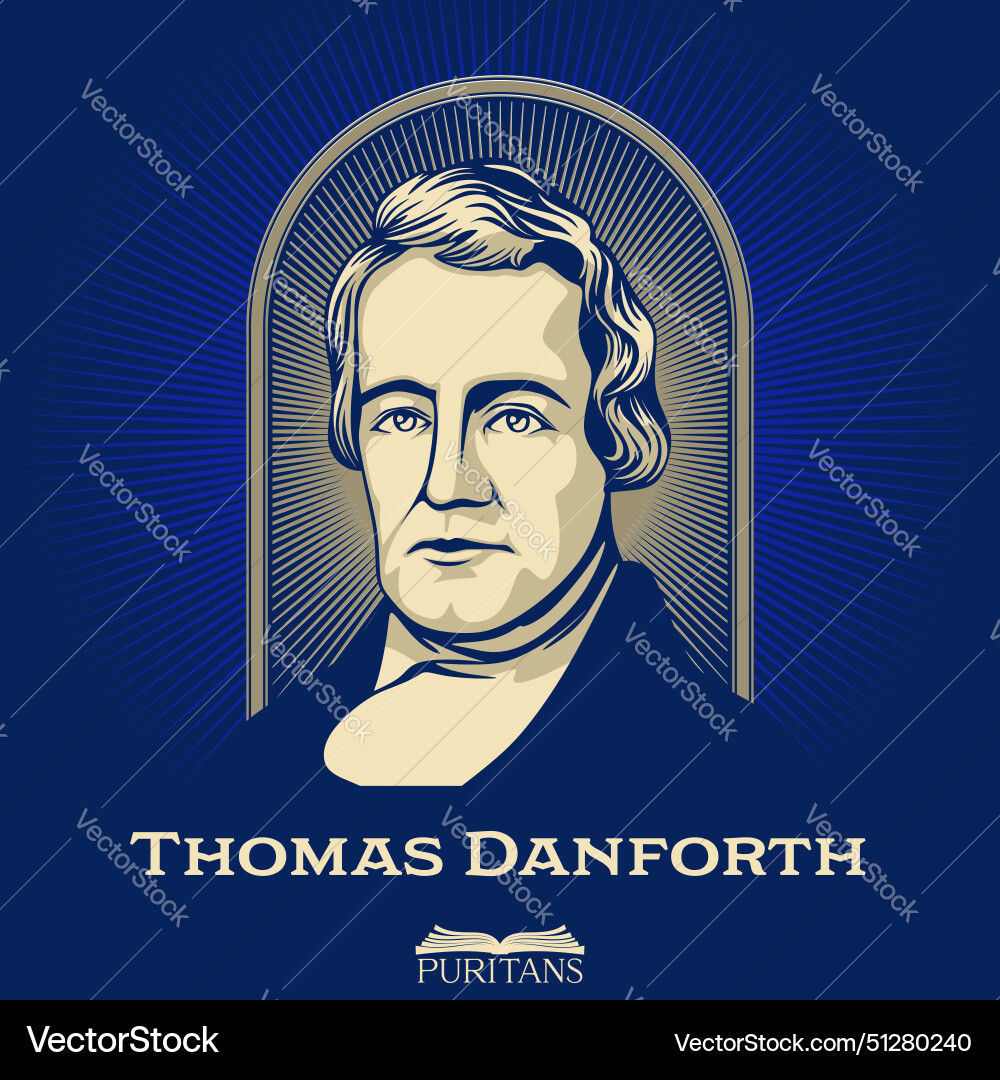 Great puritans thomas danforth Royalty Free Vector Image