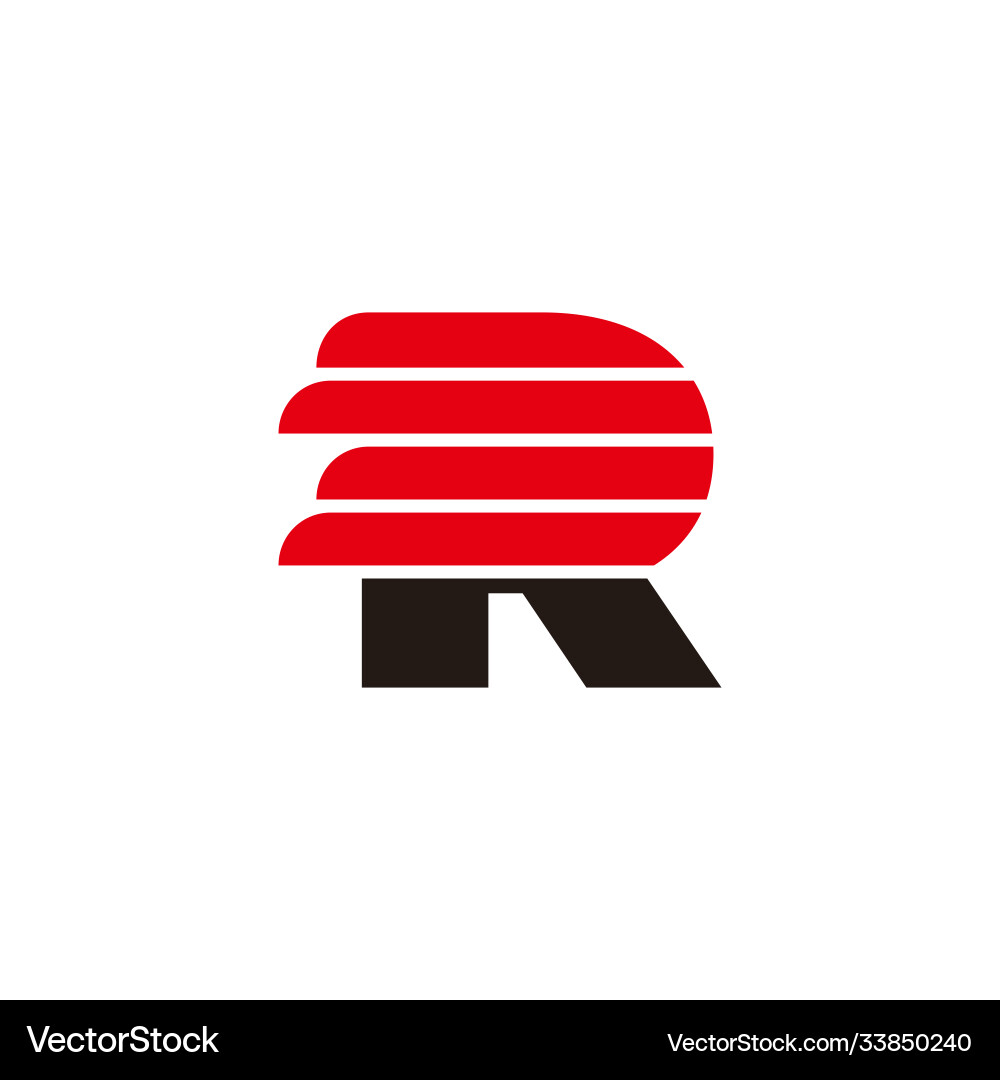 Letter r stripes fast motion simple geometric logo