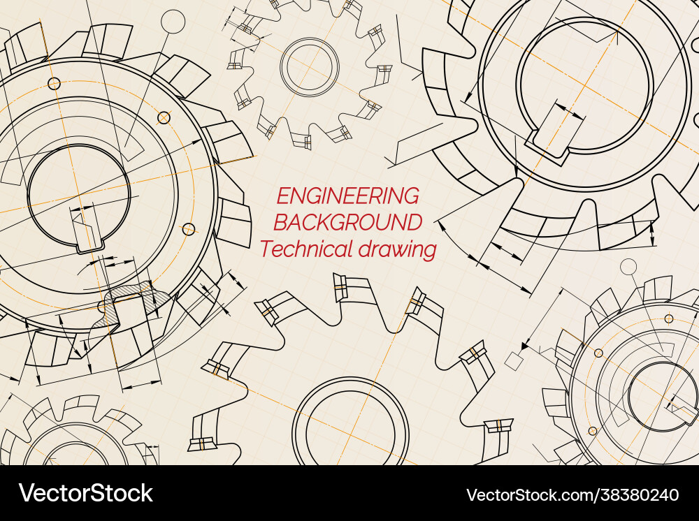 Mechanical Engineering Drawings Royalty Free Vector Image