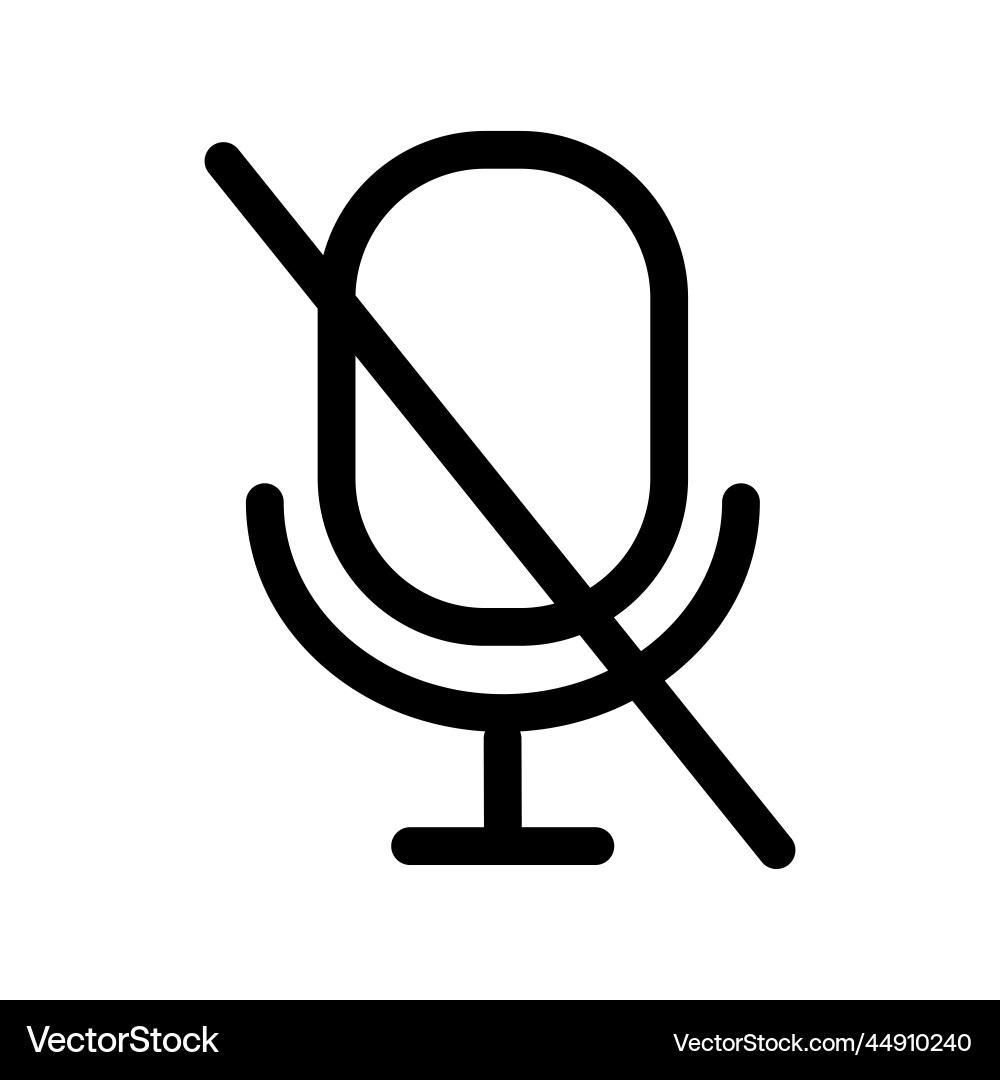 Mute microphone icon of or silent Royalty Free Vector Image