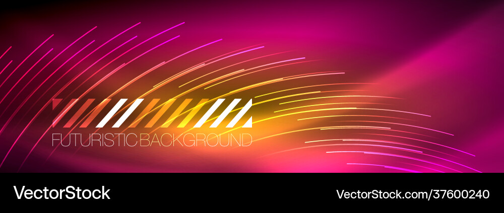 Neon glowing lines magic energy and light motion Vector Image