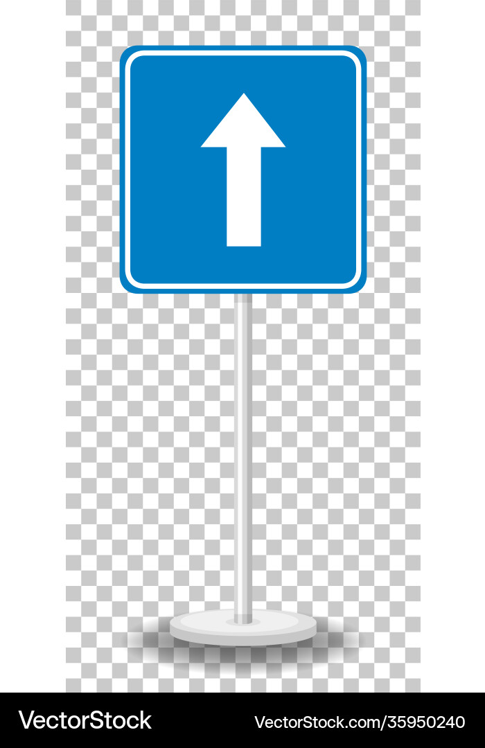 One way traffic sign with stand isolated Vector Image