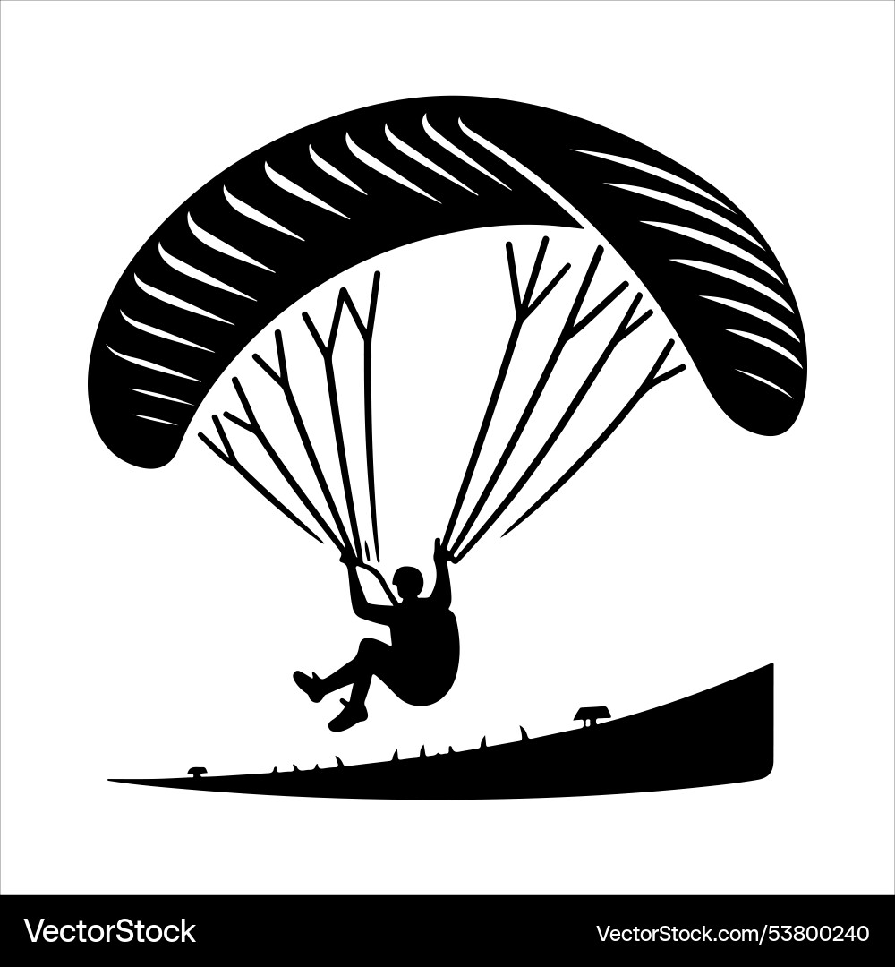 Paraglider silhouette eps file Royalty Free Vector Image