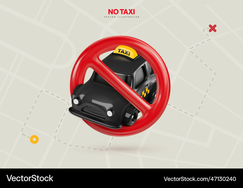 Prohibited a taxi refused service Royalty Free Vector Image