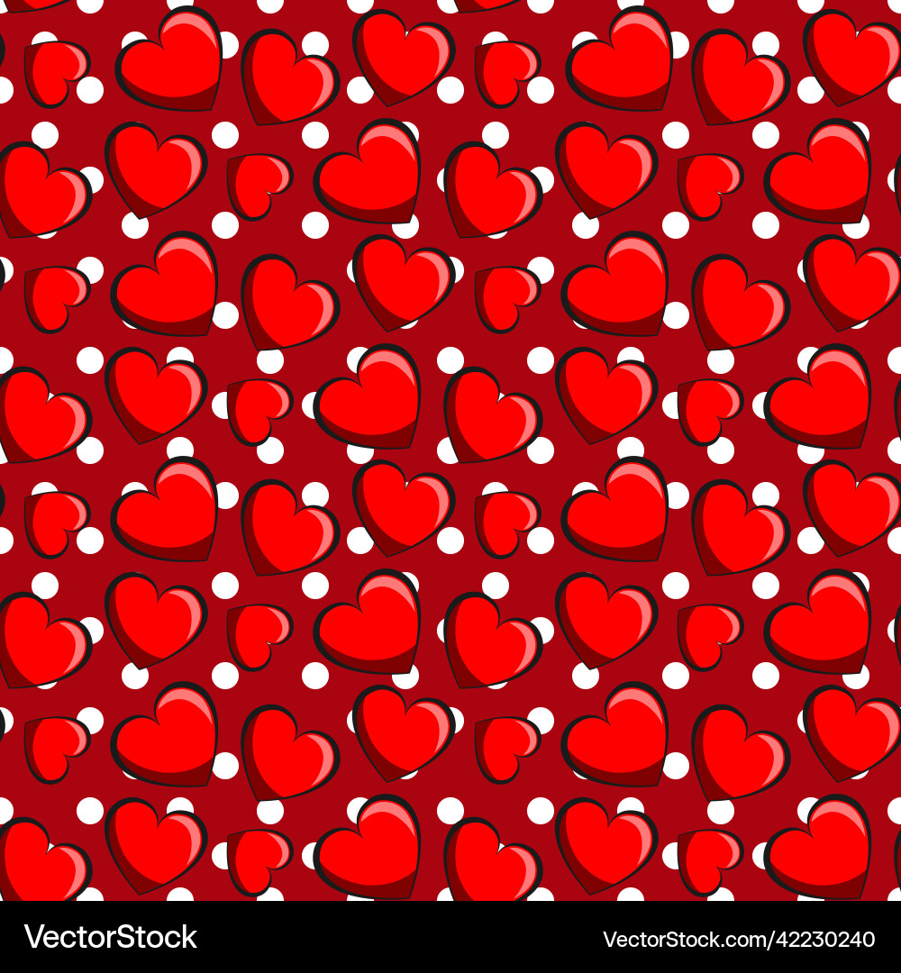 Red hearts seamless pattern Royalty Free Vector Image