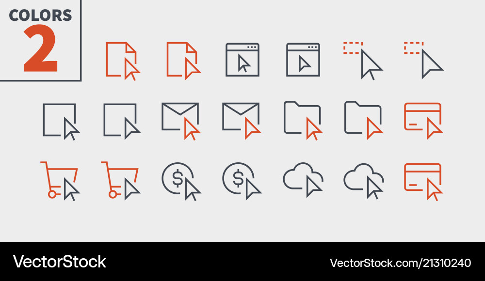 Selection cursors ui pixel perfect well-crafted Vector Image