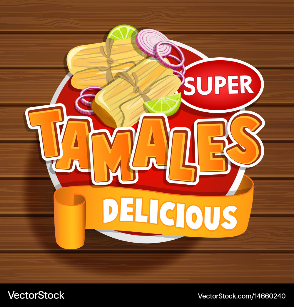 Tamales delicious logo symbol sticker Royalty Free Vector