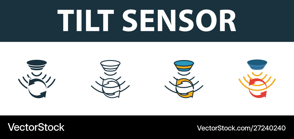Tilt Sensor-Symbol setzen Premium-Symbol in verschiedenen