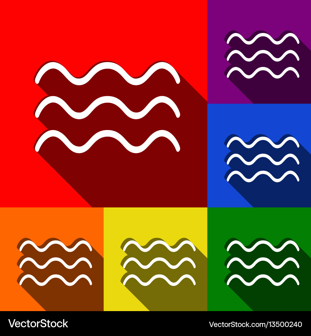 Waves sign set icons Royalty Free Vector Image
