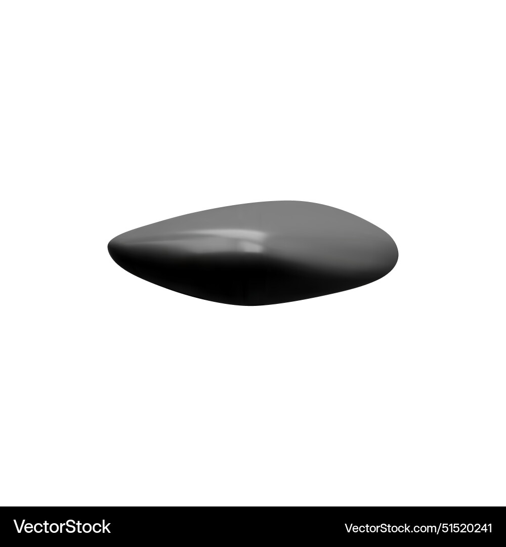 3d icon with a black flat boulder Royalty Free Vector Image