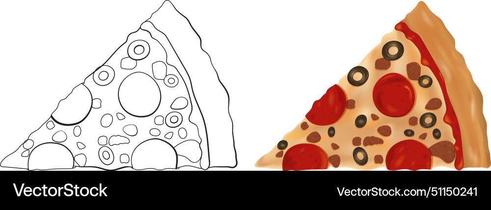 A pepperoni pizza slice Royalty Free Vector Image