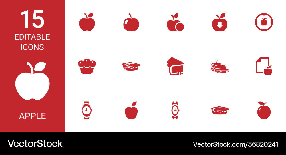 Apple icons Royalty Free Vector Image - VectorStock