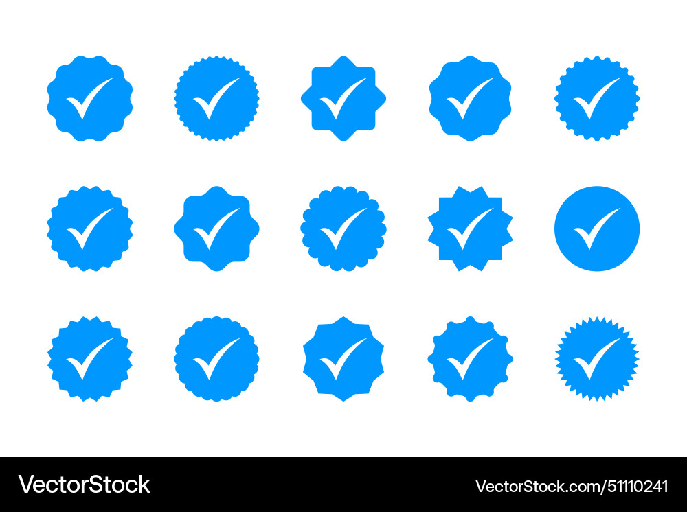 Approved icon set or certified medal icons Vector Image