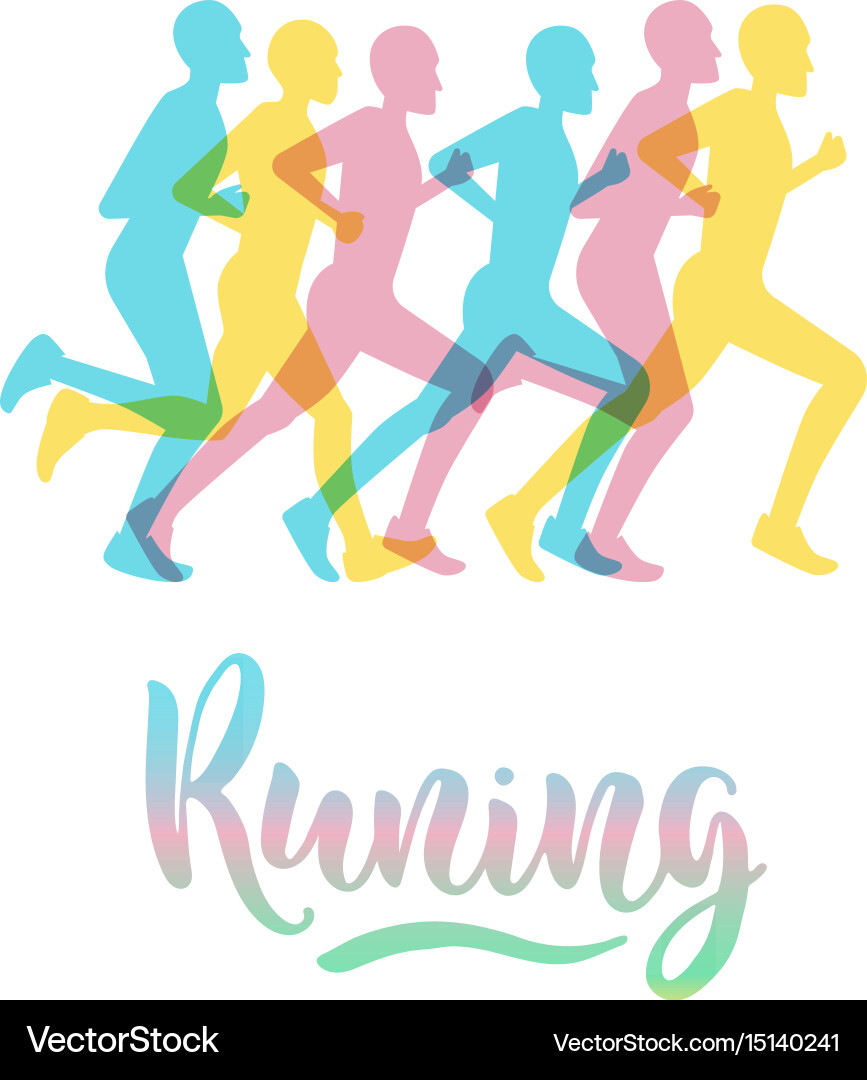 Athletes runners Royalty Free Vector Image - VectorStock