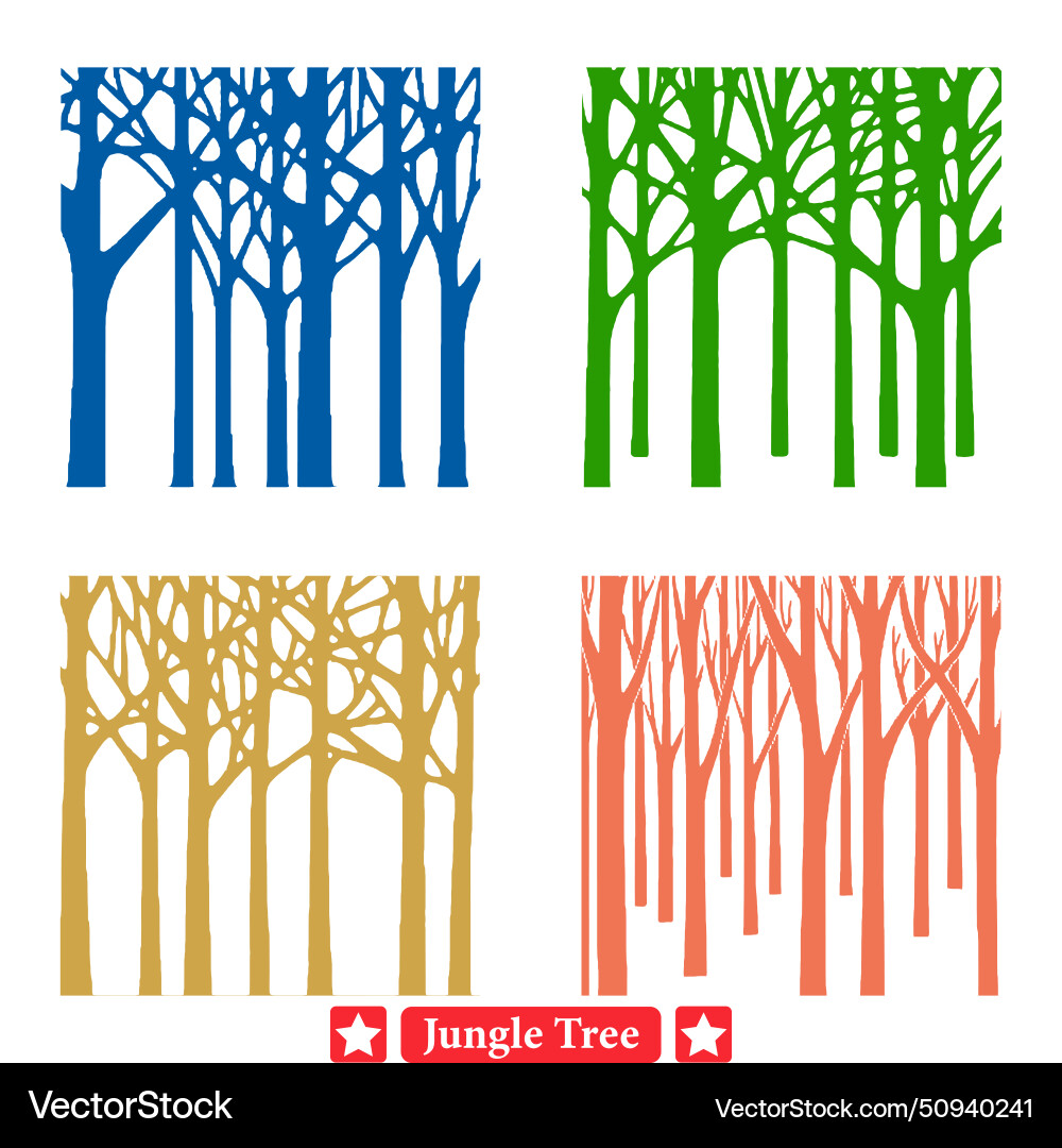 Dense tropical greenery vibrant jungle tree Vector Image