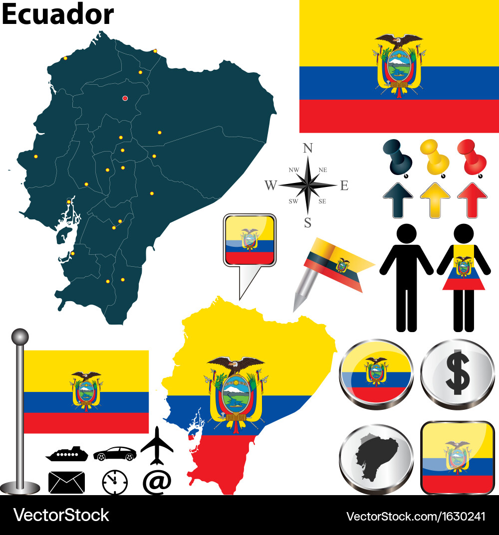 Ecuador map Royalty Free Vector Image - VectorStock