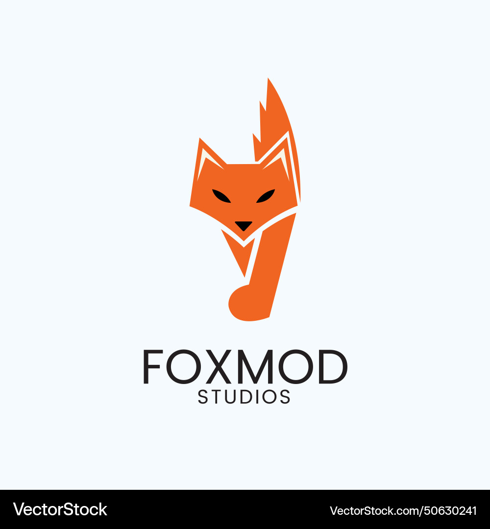 Fox logo clever concept foxmod brand identity Vector Image