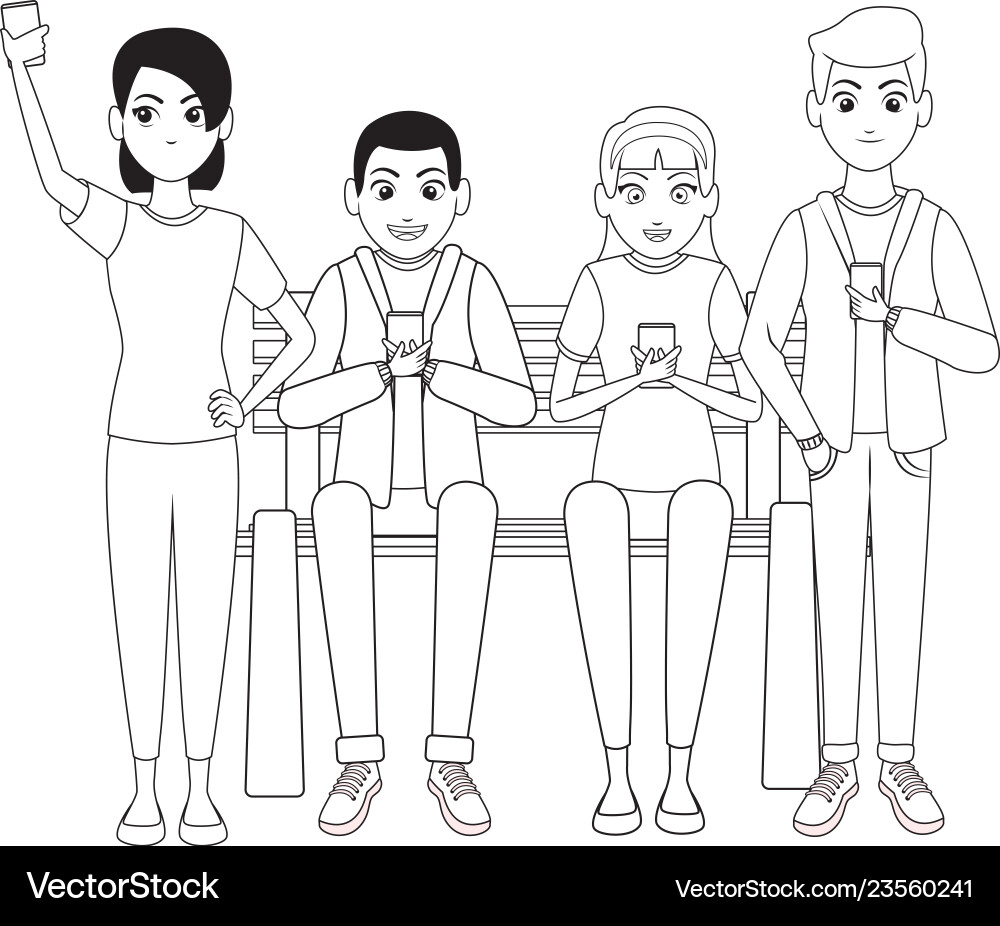 Group of friends cartoon Royalty Free Vector Image