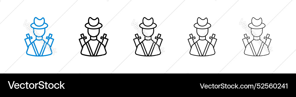 Hunter icon set on white background Royalty Free Vector