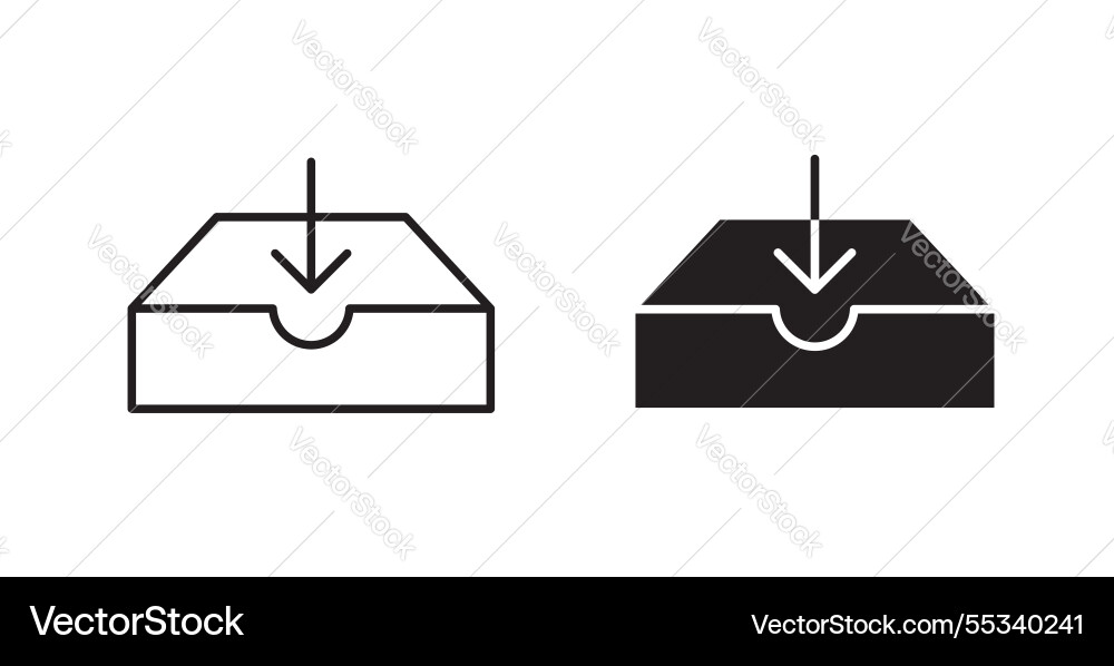 Inbox filled and outlined icons on white Vector Image