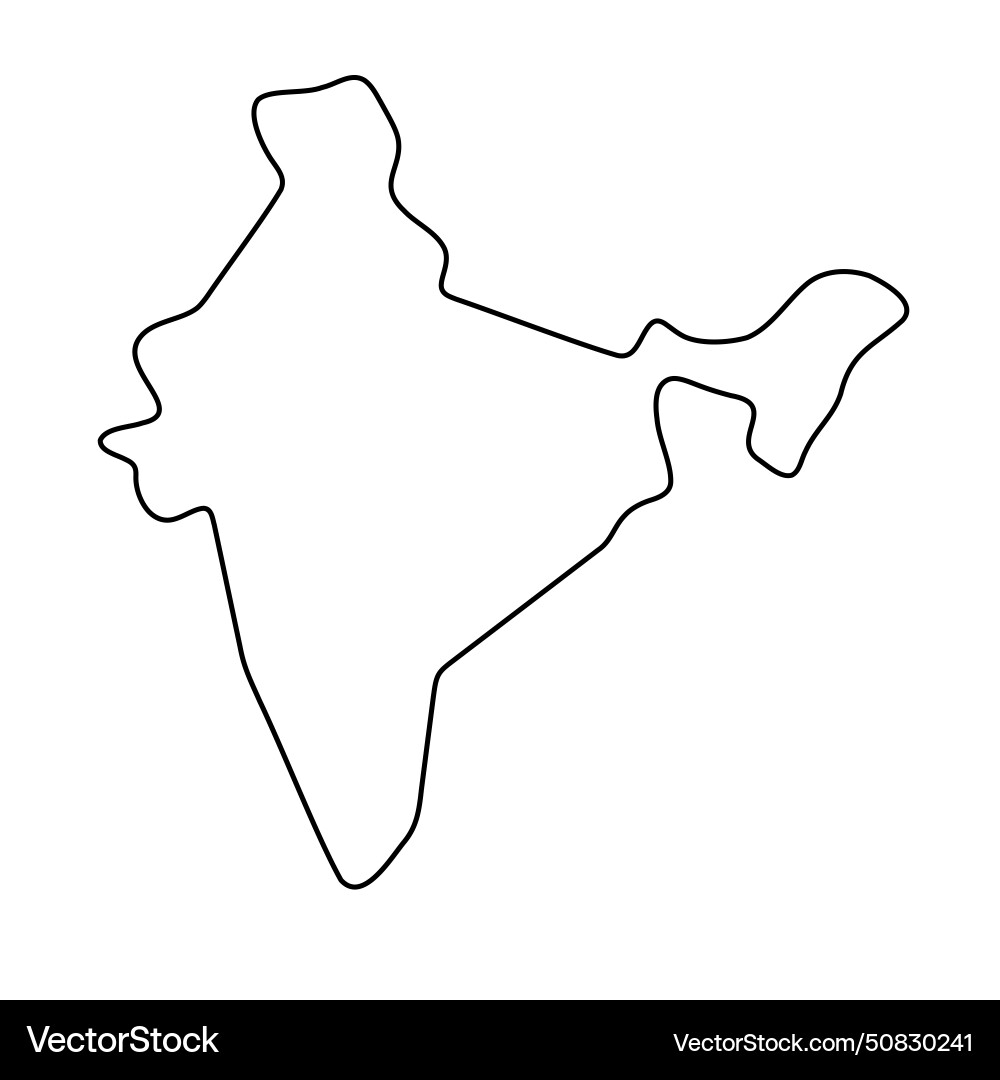 India simplified outline map Royalty Free Vector Image