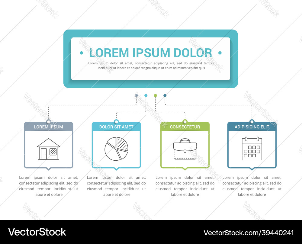 Infographic template with 4 elements Royalty Free Vector