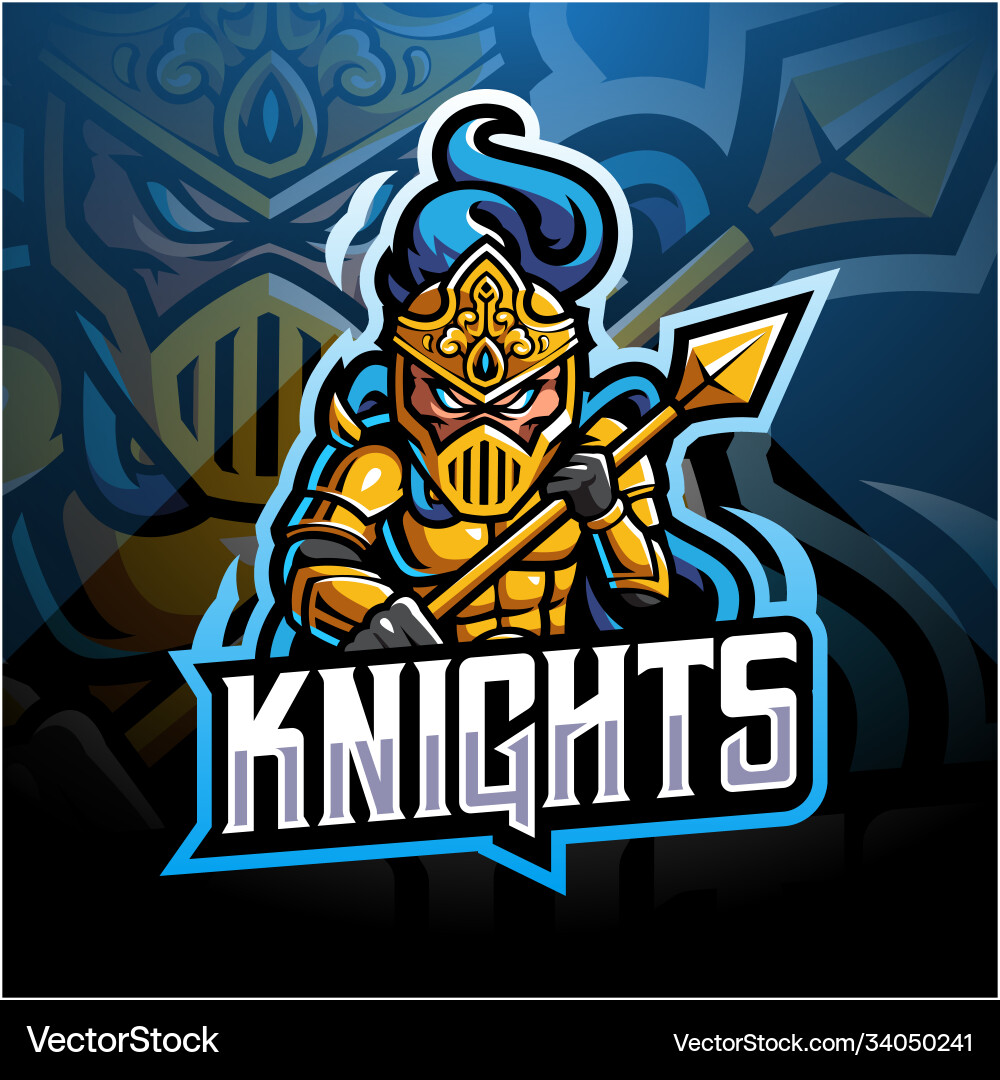 Knight esport mascot logo design Royalty Free Vector Image