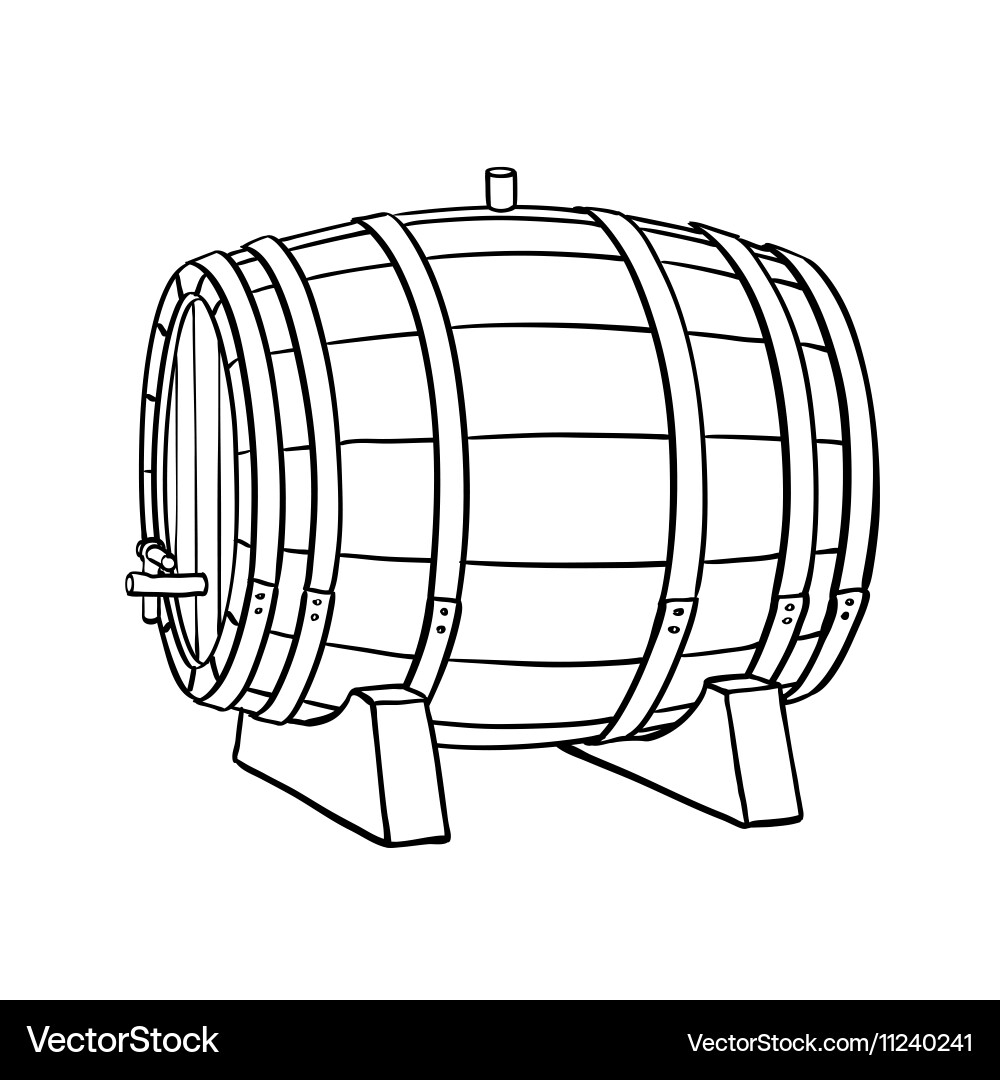 Line sketch of barrel Royalty Free Vector Image