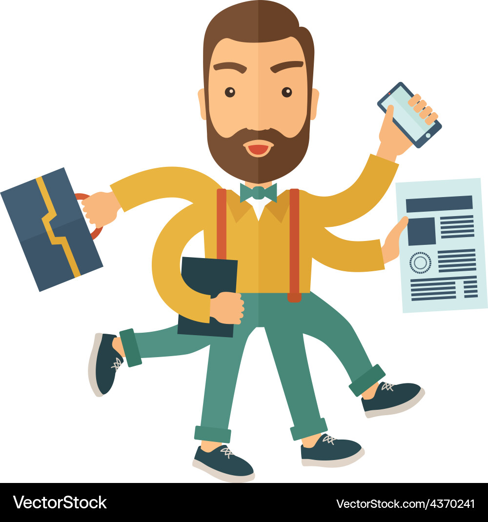Multitasking job Royalty Free Vector Image - VectorStock