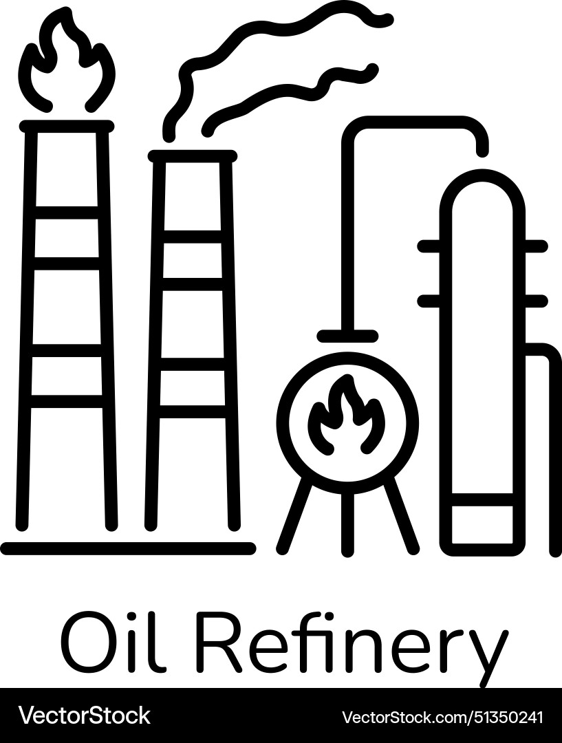 Oil refinery Royalty Free Vector Image - VectorStock