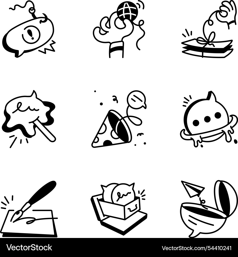 Pack of texting hand drawn icons Royalty Free Vector Image