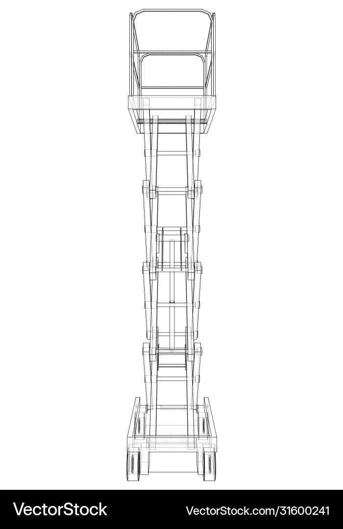 Scissor lift concept outline Royalty Free Vector Image