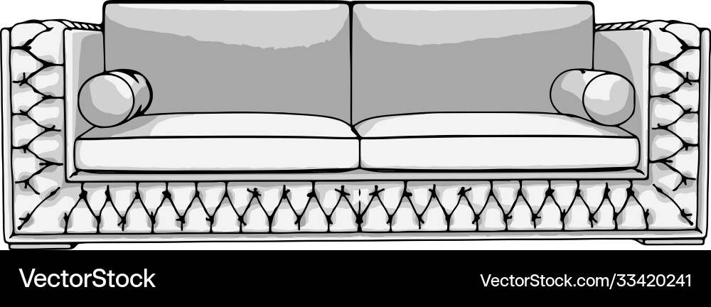 Sketch couch on a white background Royalty Free Vector Image