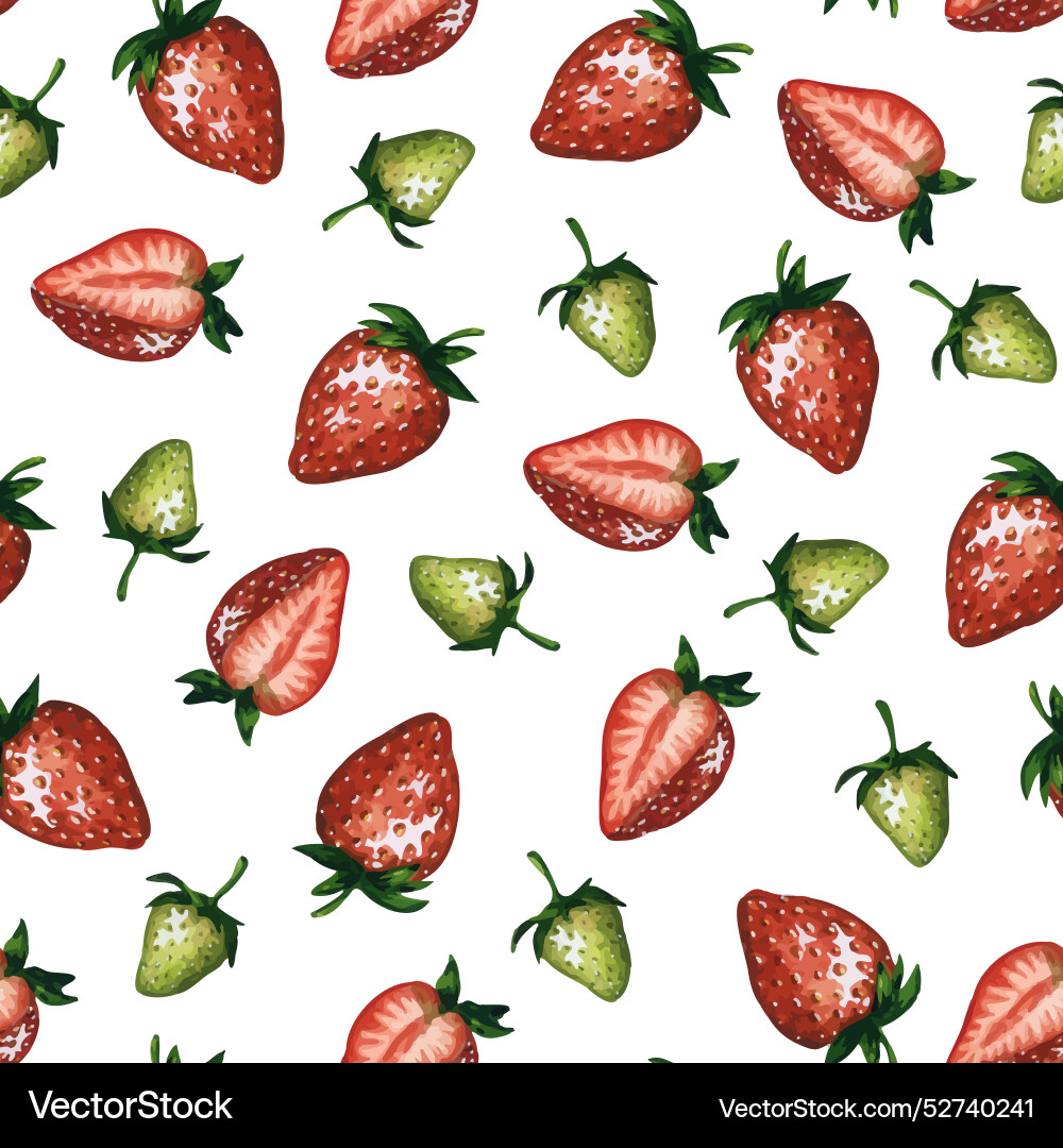 Strawberries pattern 3 Royalty Free Vector Image