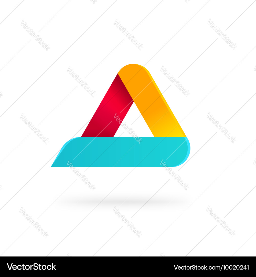 Triangle logo with rounded corners isolated Vector Image