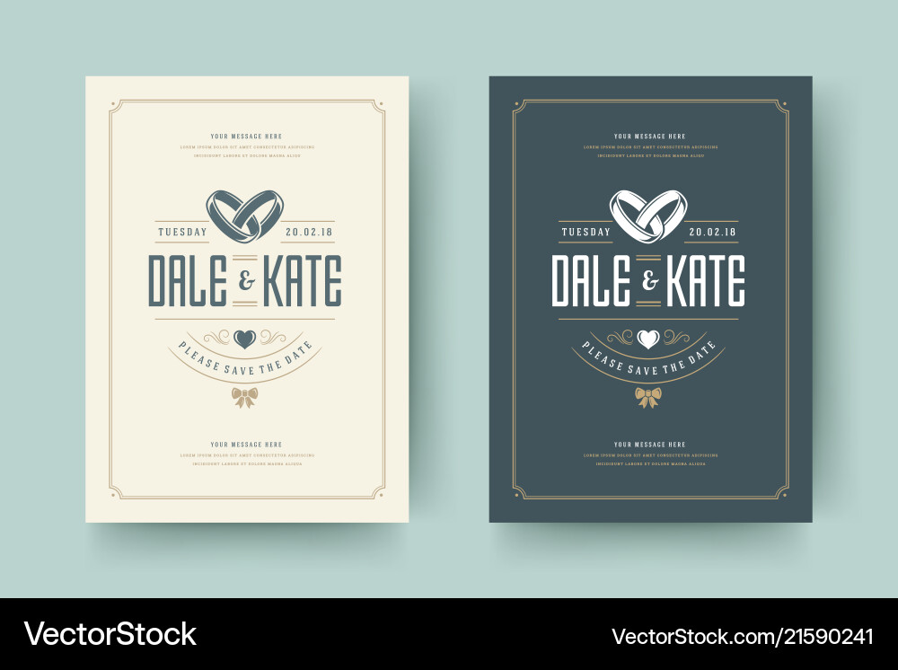 Wedding invitations save the date cards design Vector Image