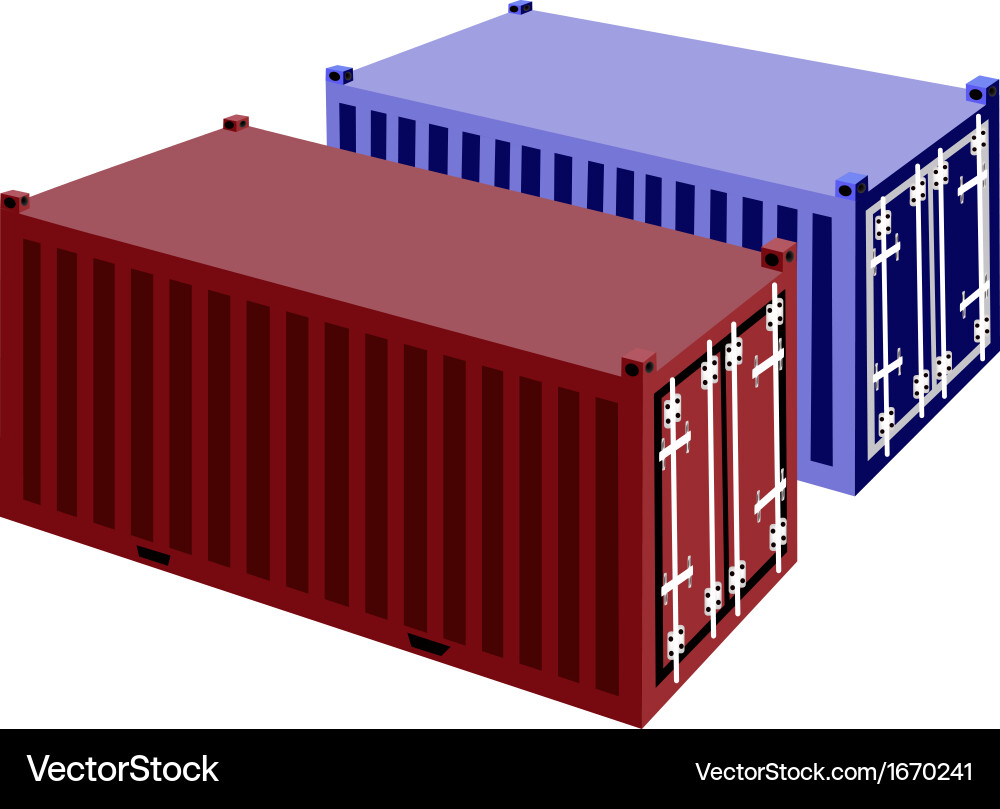 Zwei Containerladung auf weißem Hintergrund Vektorbild