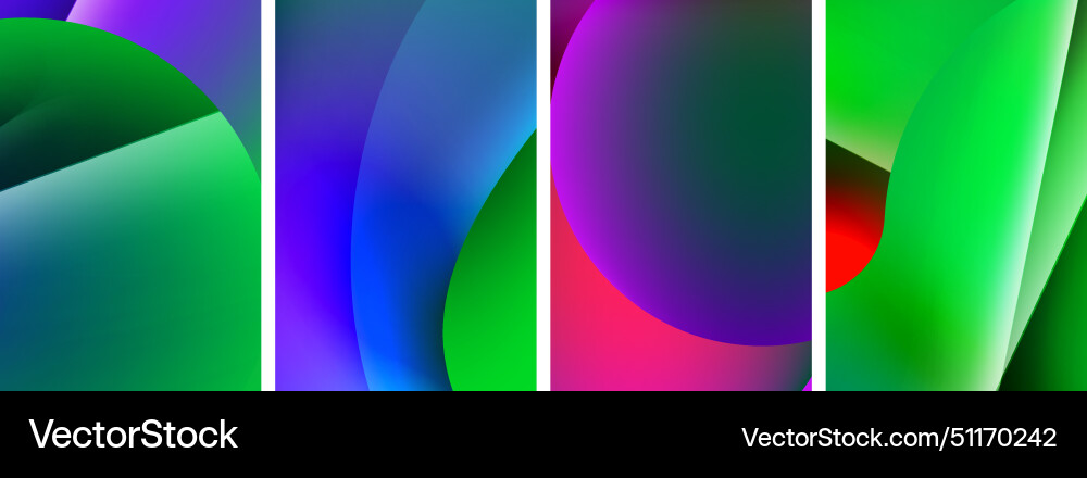 A collage of four different colored images Vector Image
