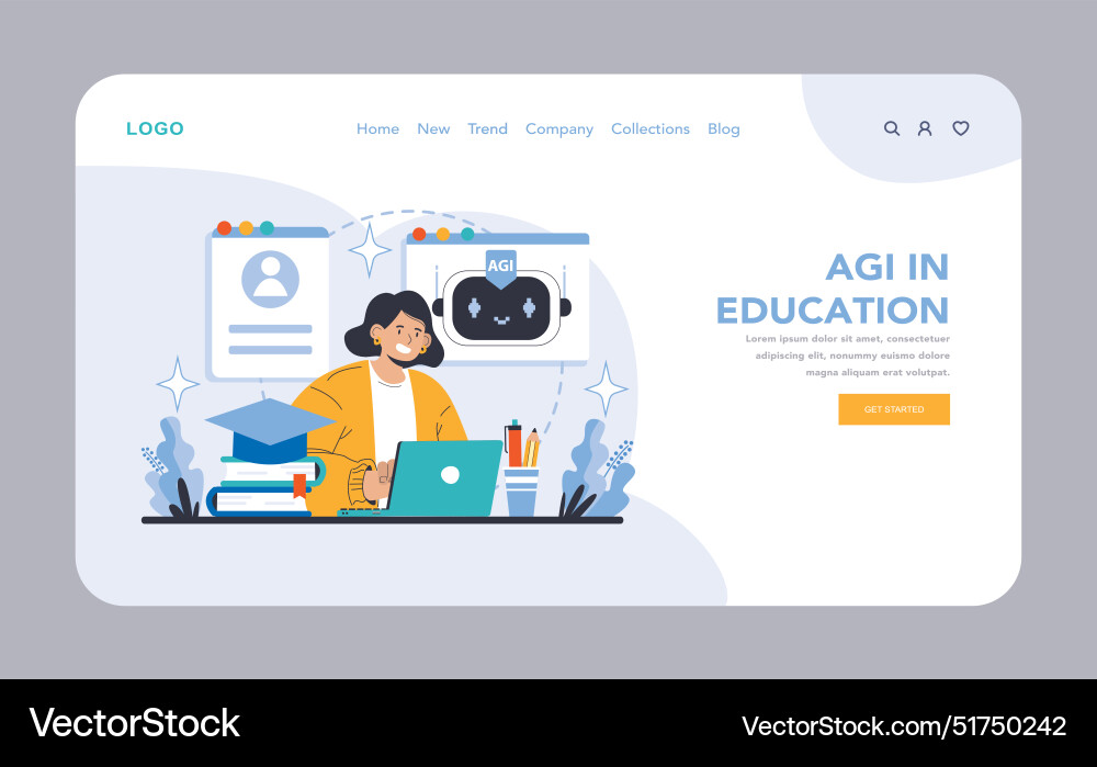 Agi concept flat Royalty Free Vector Image - VectorStock