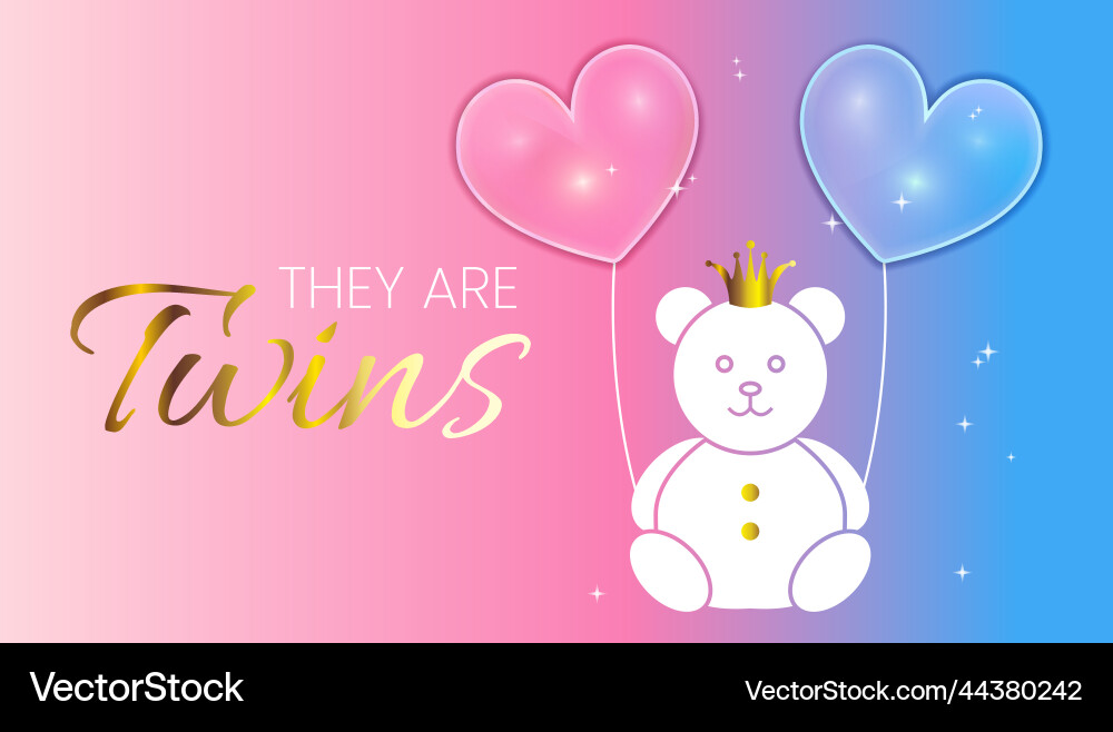 Baby shower invitation design blue pink Royalty Free Vector