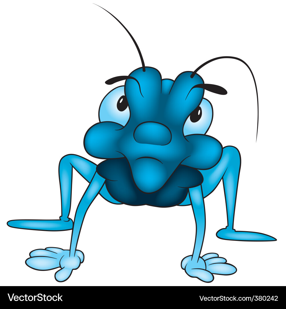 Blue bug Royalty Free Vector Image - VectorStock